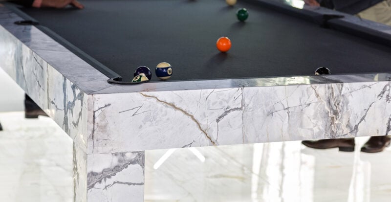 Luxury Pool Table in Marble and Stone - Quadra | Dedalo Stone