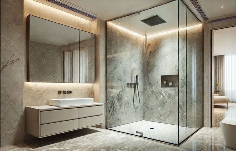 Modern showers: ideas, projects, and decorating tips | Dedalo Stone