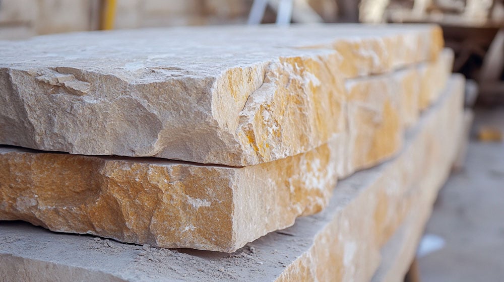 Trani Stone primarily consists of calcium carbonate , with a compact ...