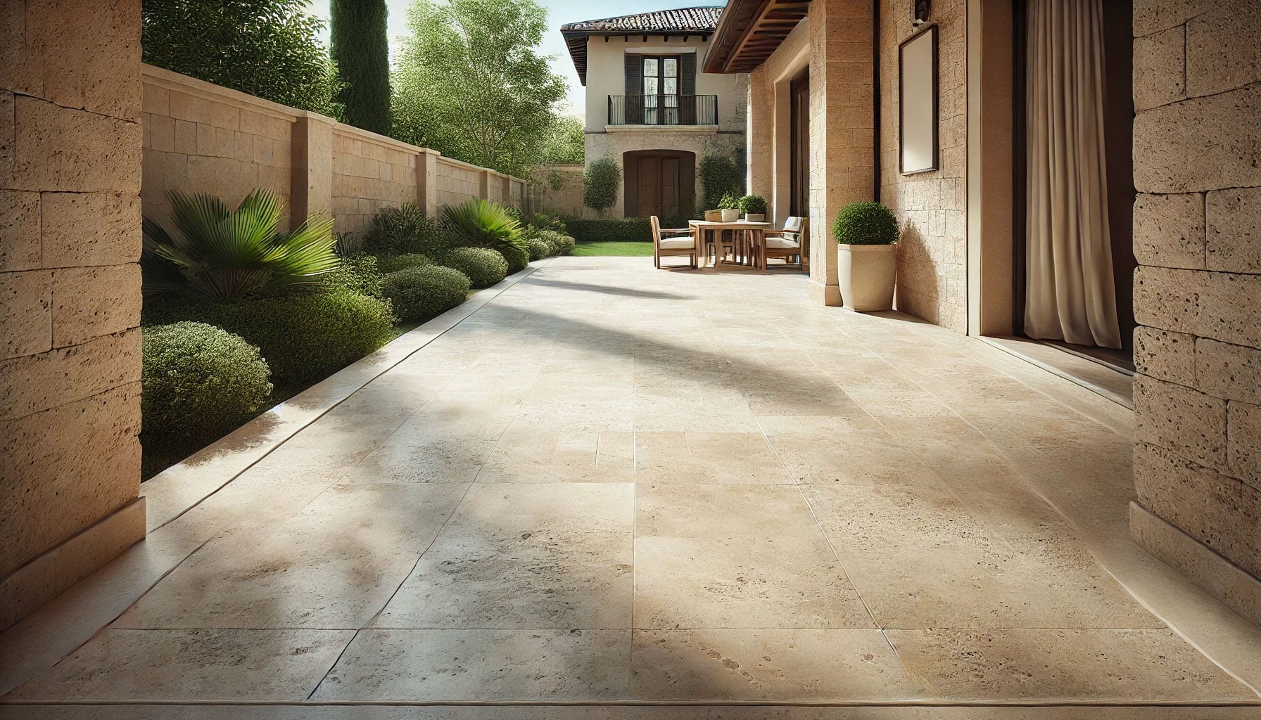 Pavimenti in travertino per esterni: durata e stile