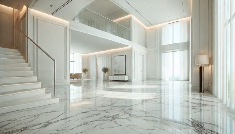 White marble flooring | Dedalo Stone